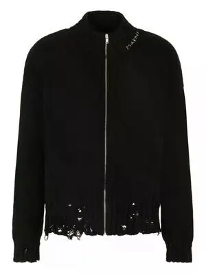 Marni Zip-up Distressed Cardigan
