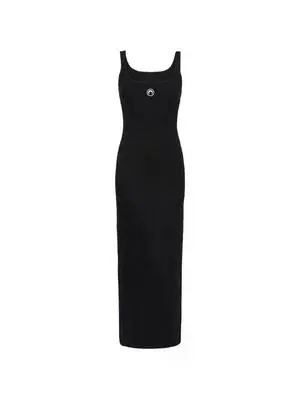 MARINE SERRE Logo Ribbed Jersey Dress