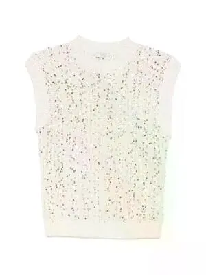 Peserico Sequin-embellished Vest - Neutrals
