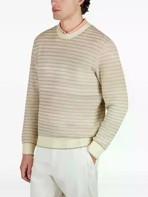 Paul & Shark Bouclé Striped Crew-neck Sweater