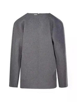 Max Mara V-neck Wool Blouse - Grey