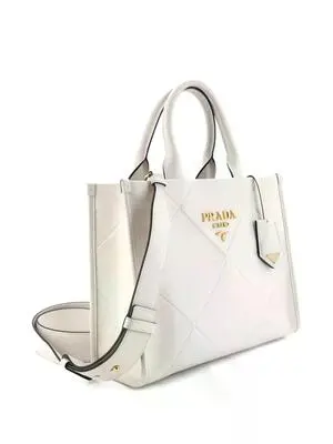 Prada Symbole Embossed Leather Small Shopper Tote Bag