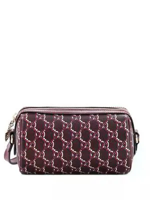 Gucci Cylindrical Gg Shadow Coated Canvas Mini Shoulder Bag - Red