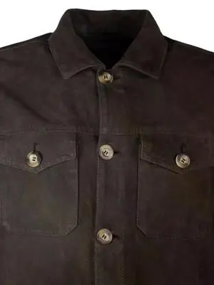 VOLFAGLI FIRENZE Urano Suede Shirt Jacket - Brown