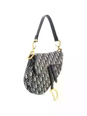 Dior Saddle Oblique Canvas Shoulder Bag - Blue