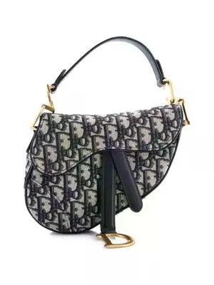 Dior Saddle Handbag Oblique Canvas Mini - Blue