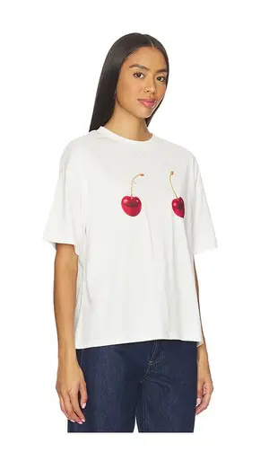 NEVER FULLY DRESSED Cherry Boob T-shirt - White