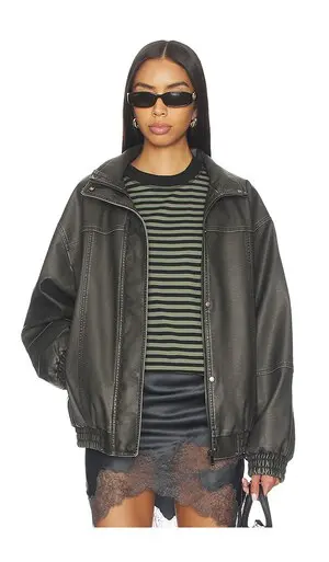 Superdown Jaide Faux Leather Bomber