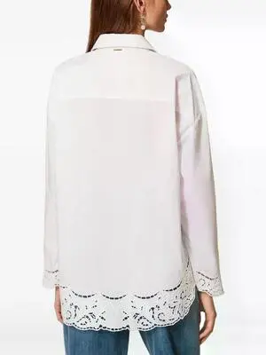TWINSET Cotton Poplin Shirt With Embroidered Hem And Cuffs
