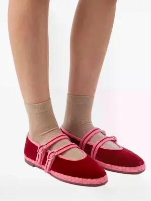 FLABELUS Claire Double-strap Ballet Flats - Red