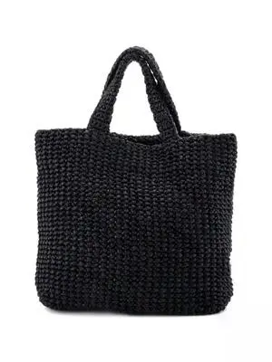 Prada Logo Raffia Small Tote Bag