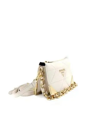 Prada Structured Logo Quilted Leather Mini Crossbody Bag