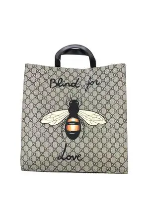 Gucci Printed Gg Coated Canvas Tall Tote Bag - Brown