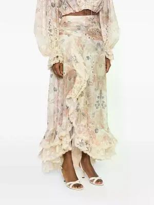 Zimmermann Rebellion Ruffled Midi Skirt