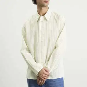 Studio Nicholson Hal Cotton Silk Stripe Shirt - Parchment