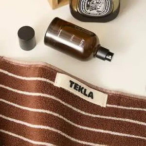TEKLA Wash Cloth - Rust Stripes