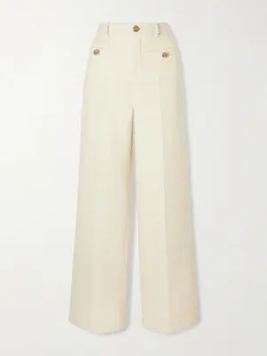 Gucci Wide-leg Cotton-tweed Pants - Neutrals