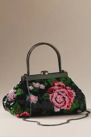 OLGA BERG Audrey Sequin Top-handle Bag