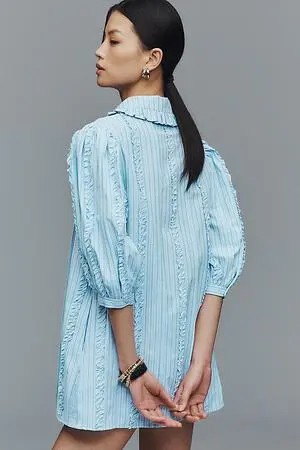 English Factory Collared Mini Shirt Dress