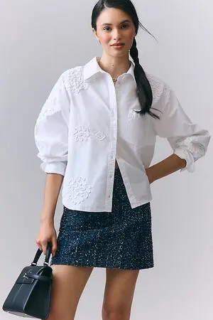 Maeve Shrunken Bennet Buttondown Shirt - White