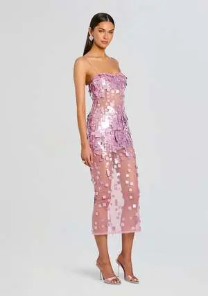 Retrofete Carmin Embellished Tea-length Dress