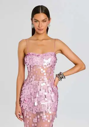 Retrofete Carmin Embellished Tea-length Dress
