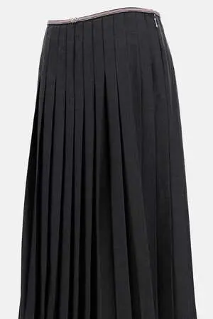 Thom Browne Midi Pleated Skirt - Grigio