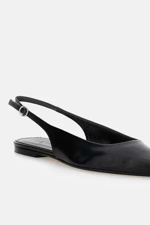 AeydĒ Annora Nappa Leather Slingbacks - Black