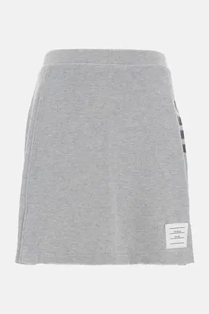 Thom Browne Pleated Milano Stitch Knit Skirt - Grey