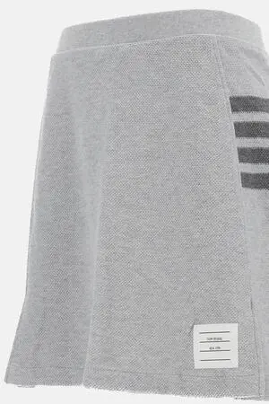 Thom Browne Pleated Milano Stitch Knit Skirt - Grey