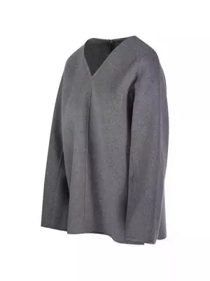 Max Mara V-neck Wool Blouse - Grey