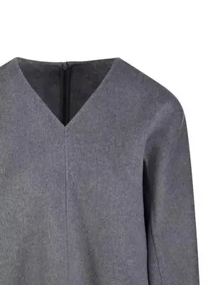 Max Mara V-neck Wool Blouse - Grey