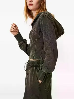 TWINSET Long Sleeve Cropped Hoodie