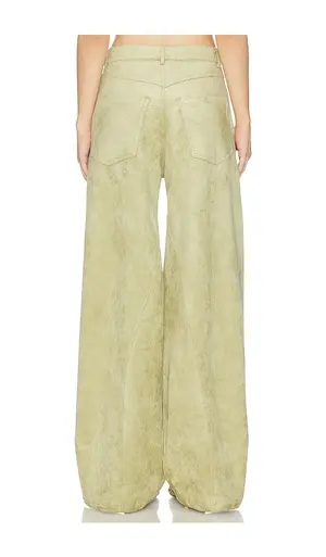 Alexis Rustikan Faux Suede Wide Leg Trousers - Sage