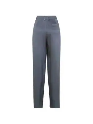Giorgio Armani Pleated Wide-leg Silk Trousers - Grey