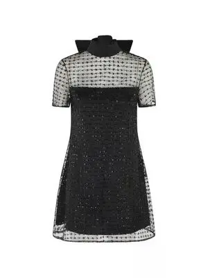 Staud Bow-detail High-neck Mini Dress