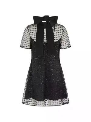 Staud Bow-detail High-neck Mini Dress
