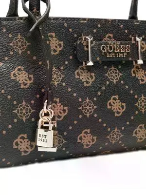 Guess Carrie Logo-charm Tote Bag - Brown