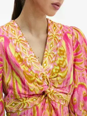 Farm Rio Printed Puff-sleeve Midi Dress