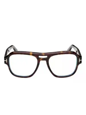 TOM FORD Tortoiseshell Pilot Frame Glasses - Brown