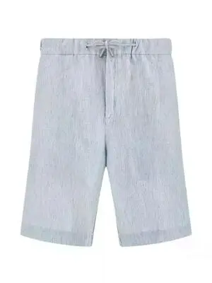 Paul & Shark Drawstring Linen Bermuda Shorts - Blue