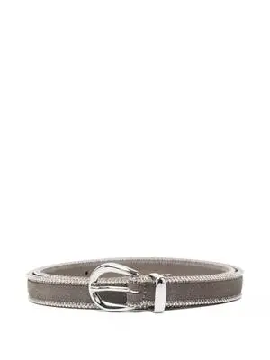 Peserico Stud-embellished Suede Belt - Grey