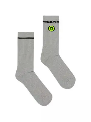 BARROW Ribbed Logo Socks - Grey