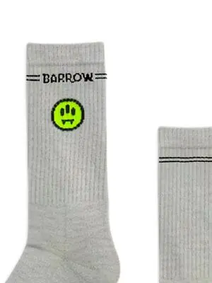 BARROW Ribbed Logo Socks - Grey