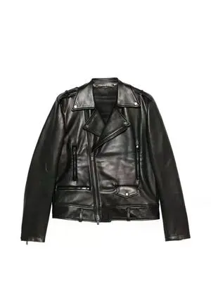 SALVATORE SANTORO Leather Biker Jacket - Black