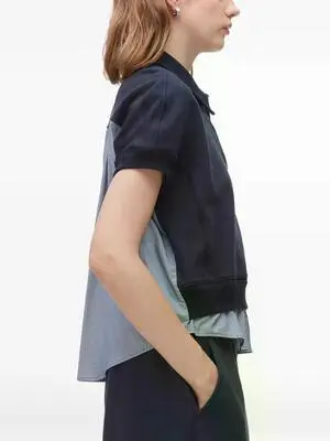 3.1 Phillip Lim Striped Panelled Polo Top - Blue