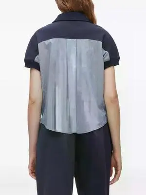 3.1 Phillip Lim Striped Panelled Polo Top - Blue