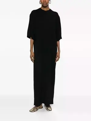 TOTEME Merino Wool T-shirt Maxi Dress - Black