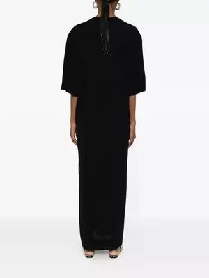 TOTEME Merino Wool T-shirt Maxi Dress - Black