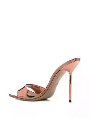 Paris Texas Lidia Metallic-effect Mules - Pink